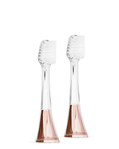 SUPERSMILE Zina45 Sonic Pulse Toothbrush Replacement Heads - Chrome Rose
