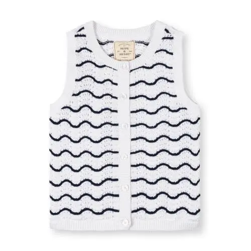 HOPE & HENRY Organic Button-front Sweater Tank