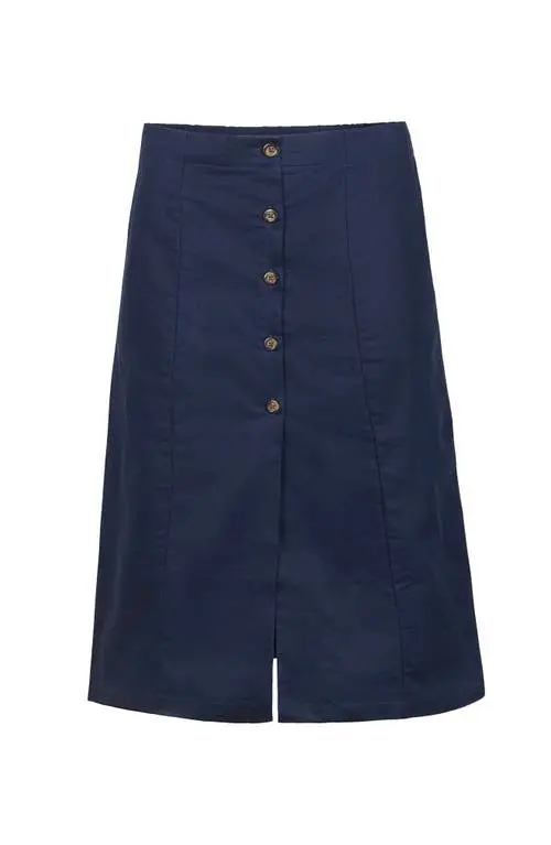 HOPE & HENRY Linen Blend Button Front Skirt