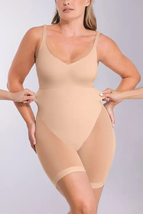 SHAPELLX Meshsmooth Butt-lifting Bodysuit - Beige