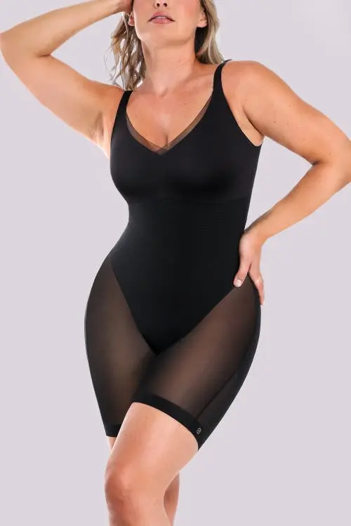 SHAPELLX Meshsmooth Butt-lifting Bodysuit - Black