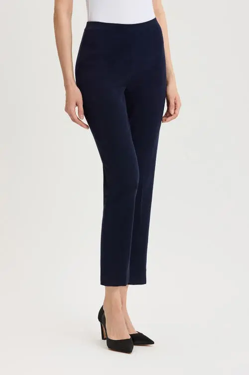 Ming Wang Knit Straight Leg Ankle Pants - Indigo