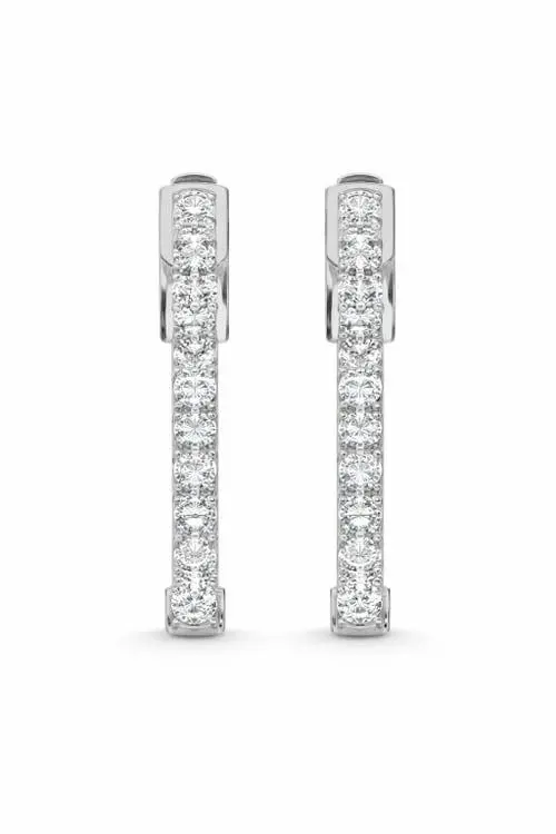 BALACIA Diamond Inside Out Hoop Earrings