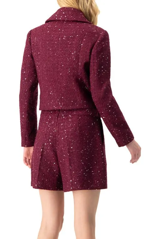 IVONNE Boucle Double-breasted Jacket - Wine