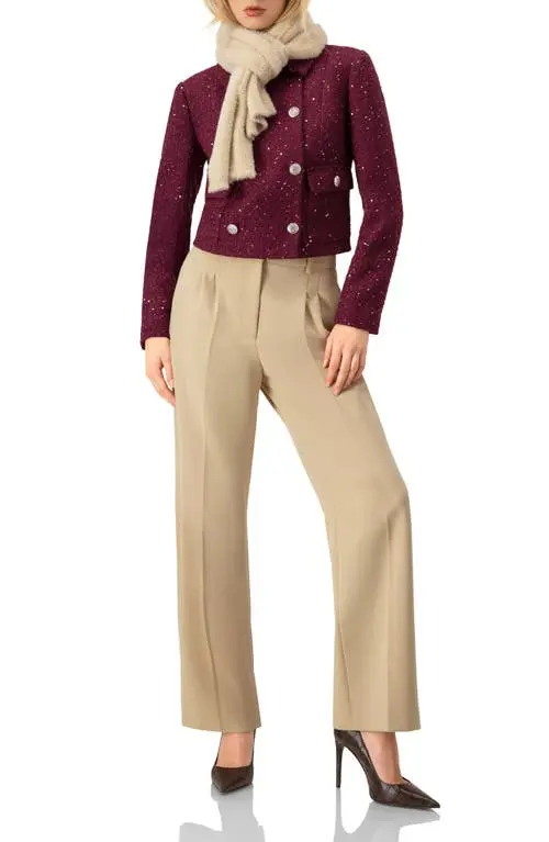 IVONNE Boucle Double-breasted Jacket - Wine
