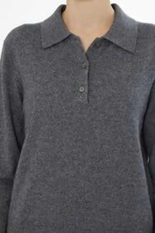GIZIA Wool Cashmere Button-front Sweater