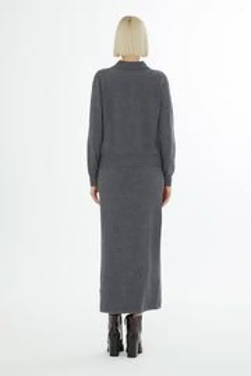 GIZIA Wool Cashmere Button-front Sweater