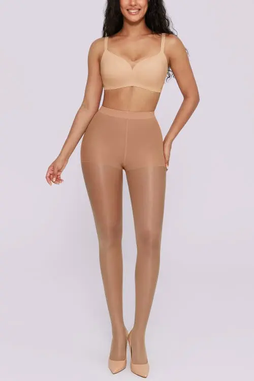 SHAPELLX Bare Essentials Skin Flow Sheer Shaping 2-pack Tights - Beige
