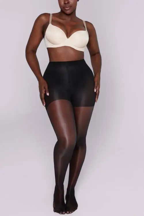 SHAPELLX Bare Essentials Skin Flow Sheer Shaping 2-pack Tights - Black