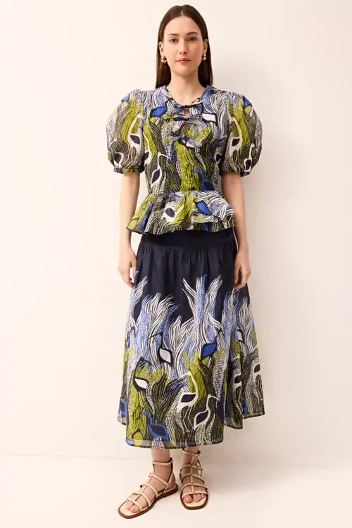 MARIE OLIVER Owens Midi Skirt - Heron