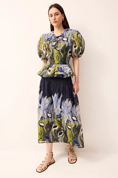 MARIE OLIVER Owens Midi Skirt - Heron