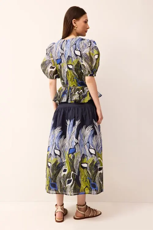 MARIE OLIVER Owens Midi Skirt - Heron
