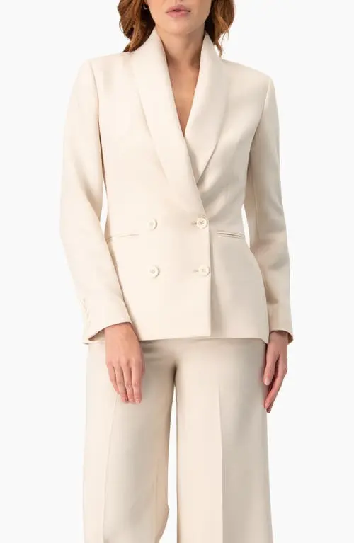 IVONNE Double-breasted Blazer With Shawl Lapel