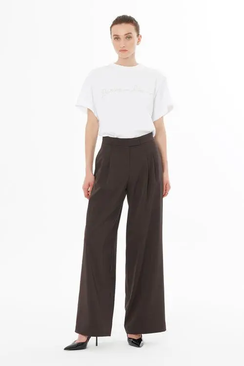GIZIA Pleated Wide-leg Trousers