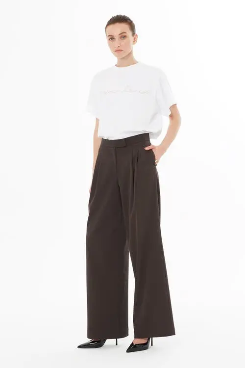 GIZIA Pleated Wide-leg Trousers