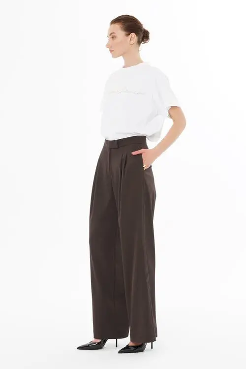 GIZIA Pleated Wide-leg Trousers