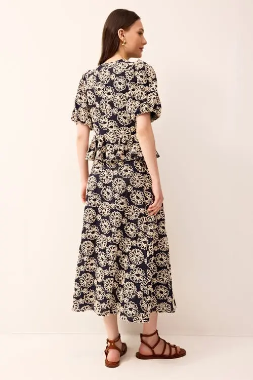 MARIE OLIVER Sasha Floral Embroidered Midi Skirt - Blossom