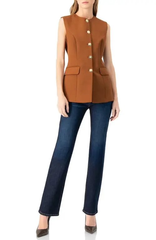 IVONNE Solid Vest With Pockets