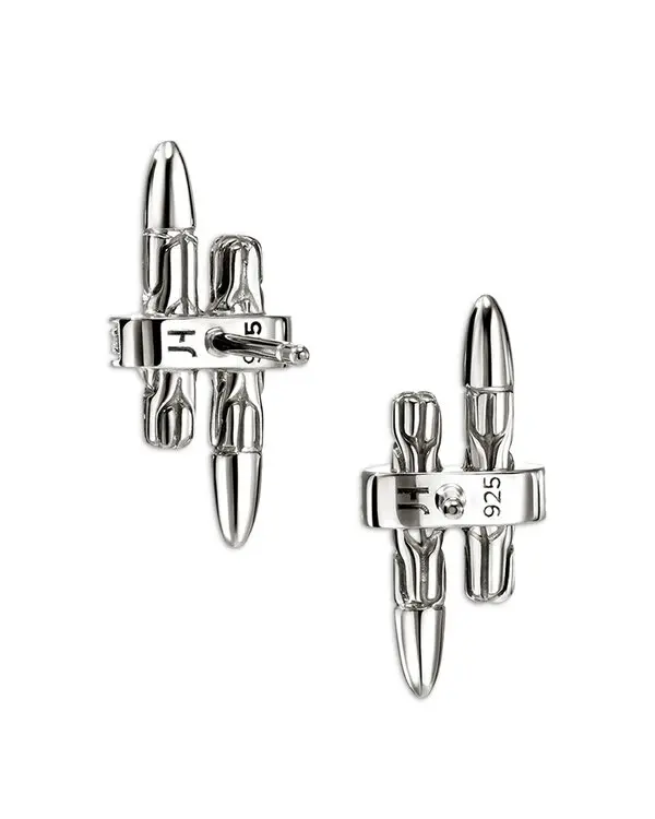 John Hardy Sterling Spear Diamond Stud Earrings - Silver