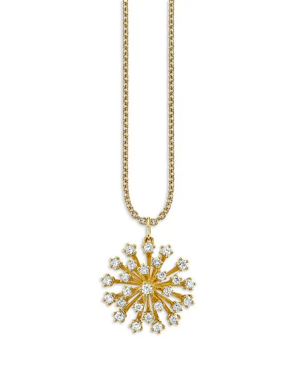 SYDNEY EVAN 14k Yellow Diamond Burst Pendant Necklace - Gold