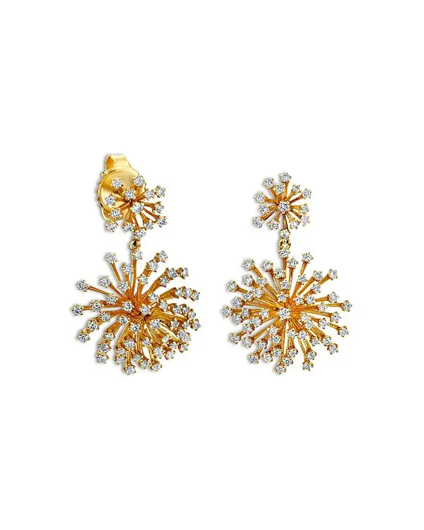SYDNEY EVAN 14k Yellow Diamond Desert Flower Drop Earrings - Gold