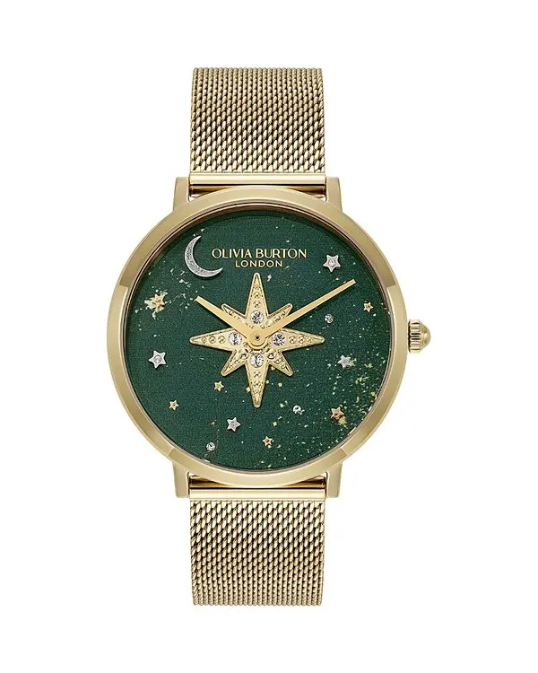 OLIVIA BURTON Celestial Nova Watch, 35mm - Green/gold