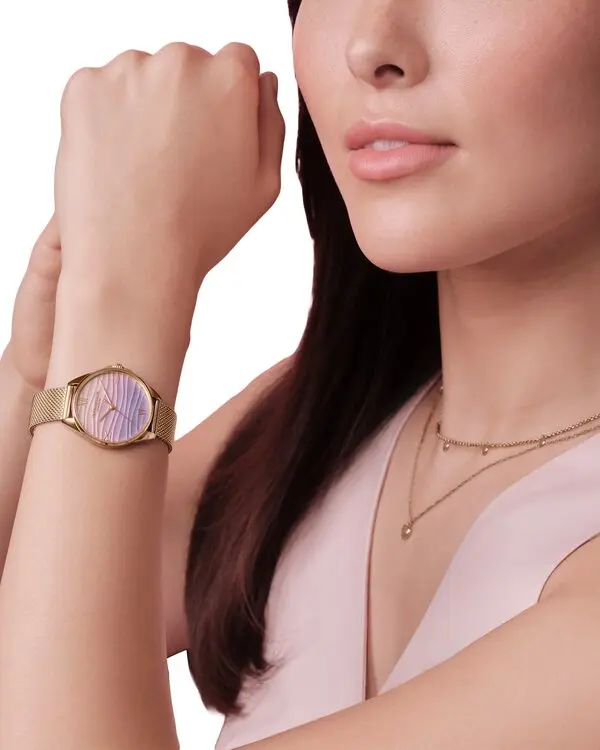 OLIVIA BURTON Azure Mesh Watch - Pink/gold