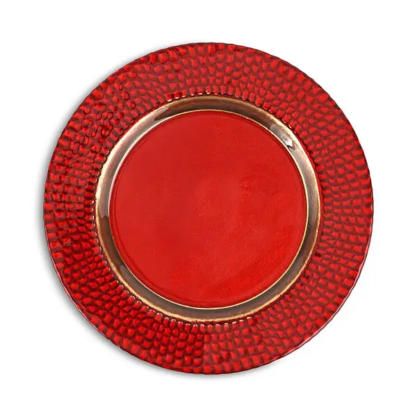 VIETRI Pelli Glass Charger - Red