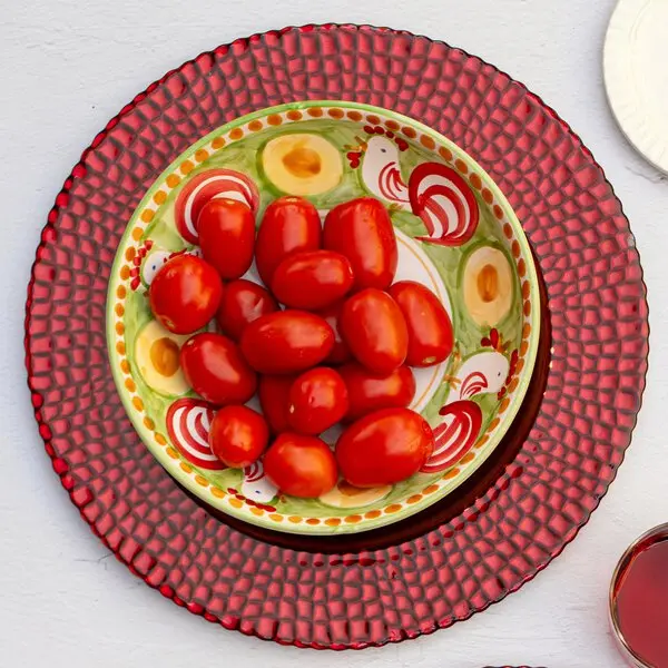 VIETRI Pelli Glass Charger - Red
