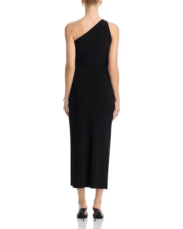 Norma Kamali One Shoulder Side Slit Long Dress