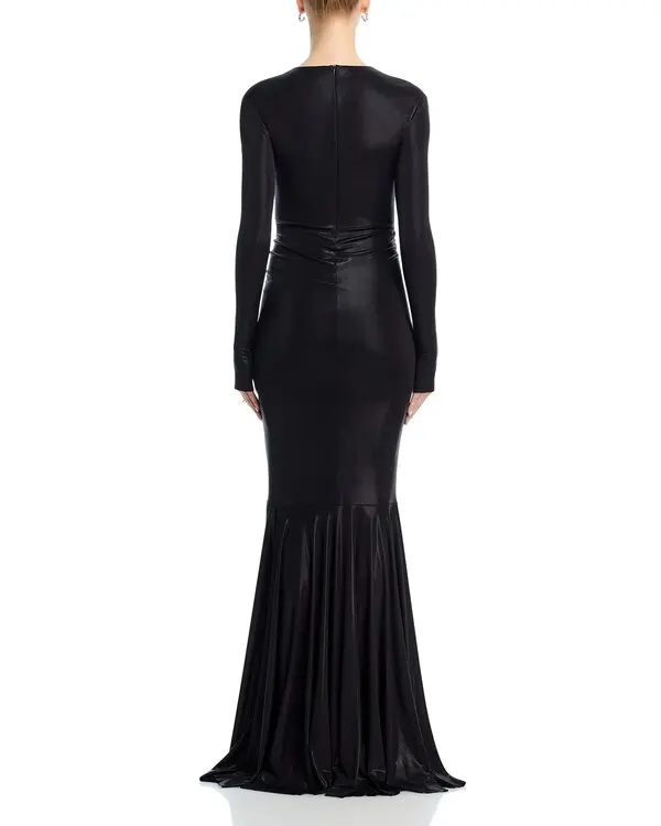 Norma Kamali Shirred Fishtail Gown - Black