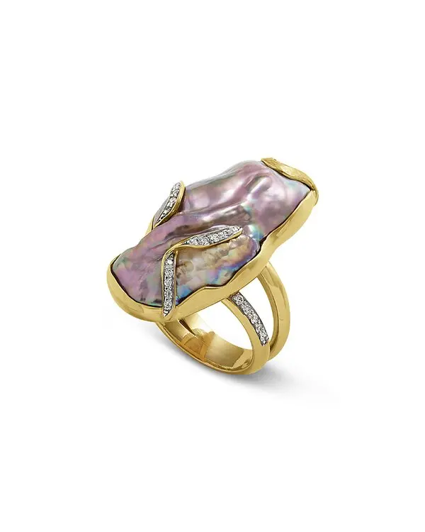 JORGE ADELER 18k Yellow Pearl And Diamond Ring - Gold