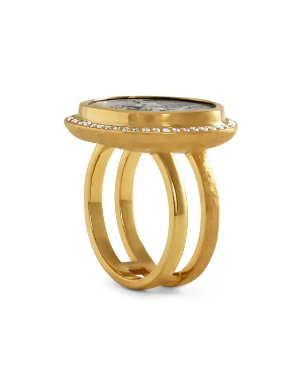 JORGE ADELER 18k Yellow Diamond Pegasus Coin Ring