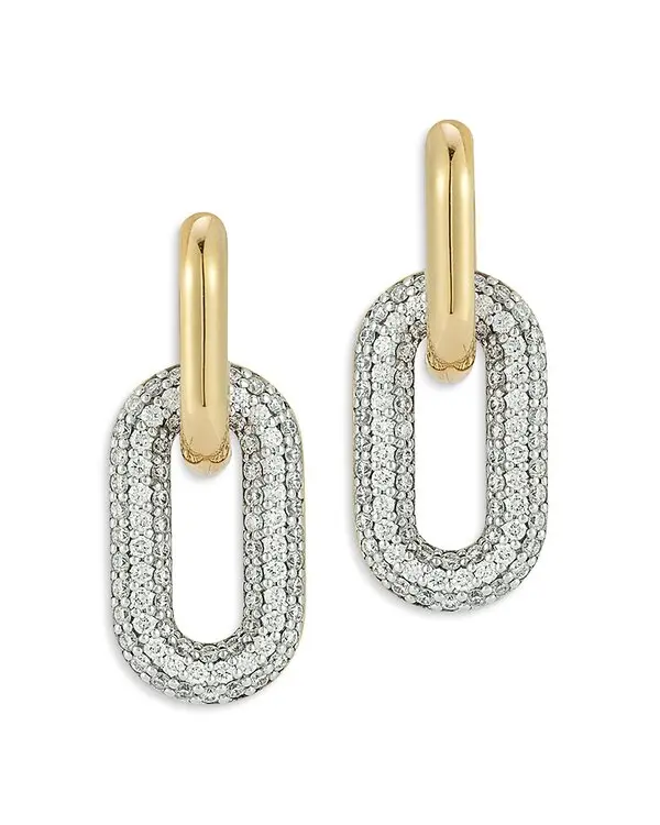 Walters Faith 18k Yellow Diamond Morrell Drop Huggie Hoop Earrings - Gold