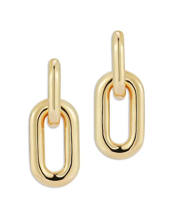Walters Faith 18k Yellow Morrell Drop Huggie Hoop Earrings - Gold