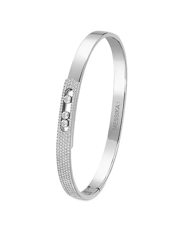 Messika 18k Move Noa Diamond Semi-pave Bangle Bracelet - White Gold