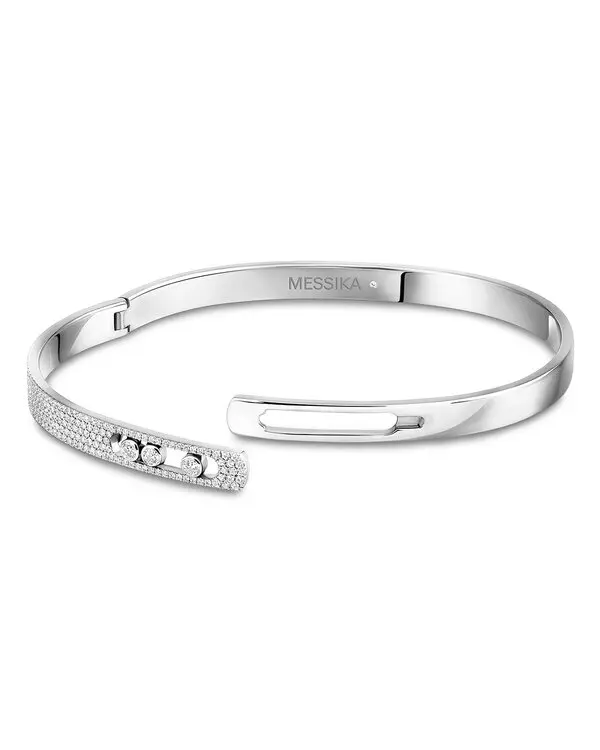 Messika 18k Move Noa Diamond Semi-pave Bangle Bracelet - White Gold