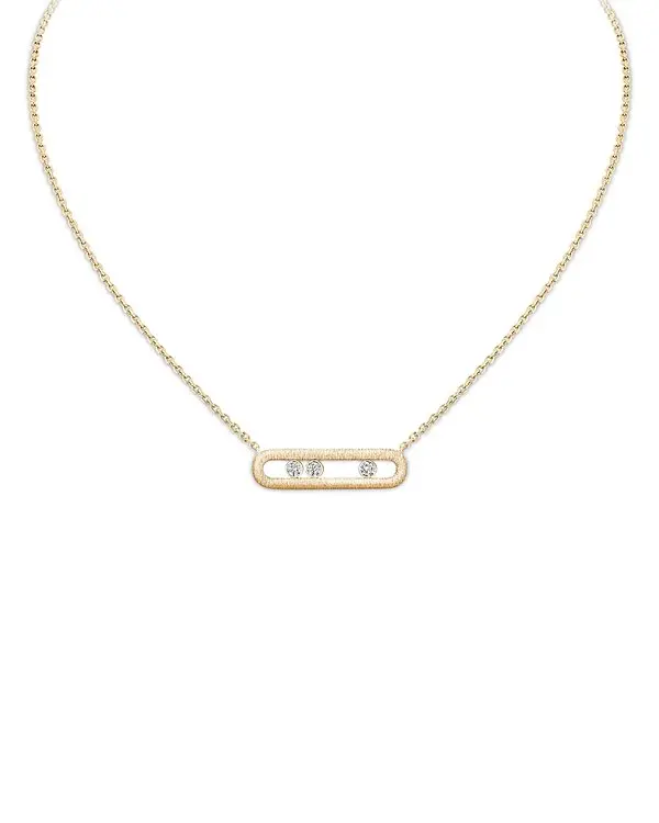 Messika 18k Yellow Move Classique Diamond Cisele Engraved Bar Necklace - Gold