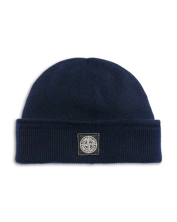 Stone Island Patch Beanie - Navy Blue