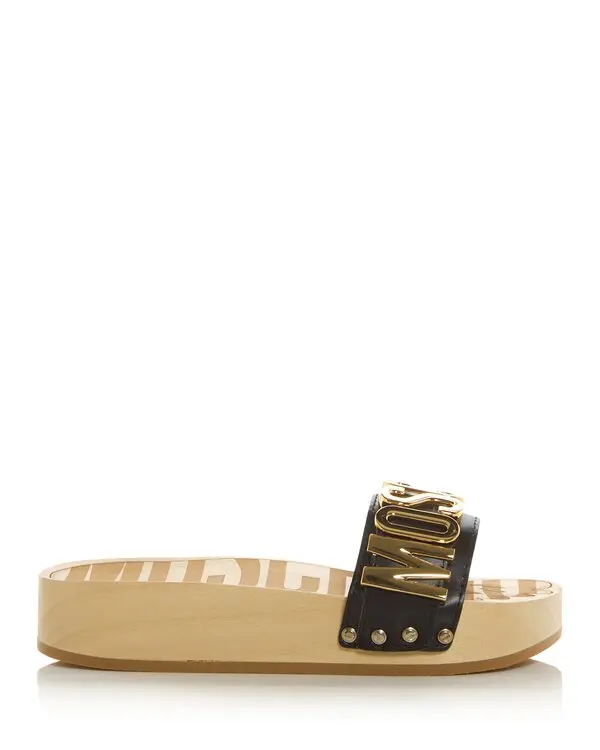 Moschino Logo Slide Sandals