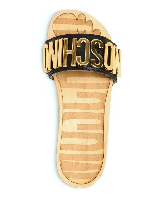 Moschino Logo Slide Sandals
