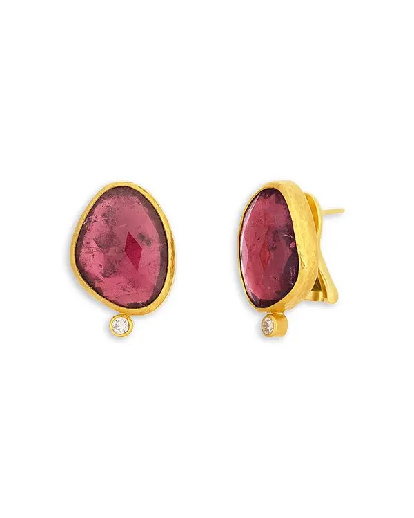 Gurhan 24k Yellow Tourmaline, And Diamond Stud Earrings - Gold