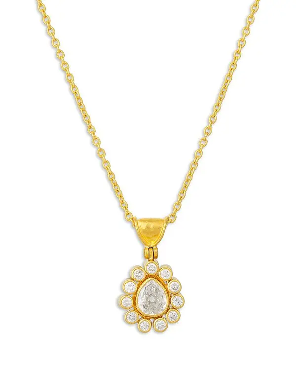 Gurhan 22k & 24k Yellow Gold Diamond Flower Pendant Necklace - White/gold
