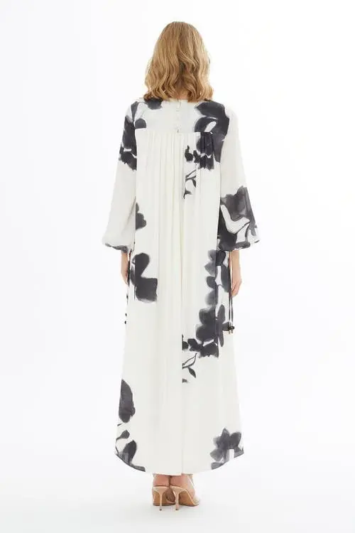 GIZIA Ruffled Dress With Button Closure