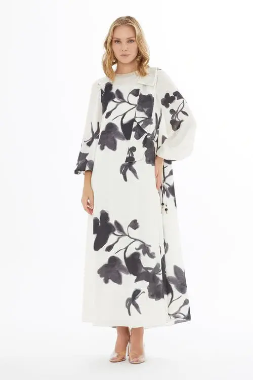 GIZIA Ruffled Dress With Button Closure