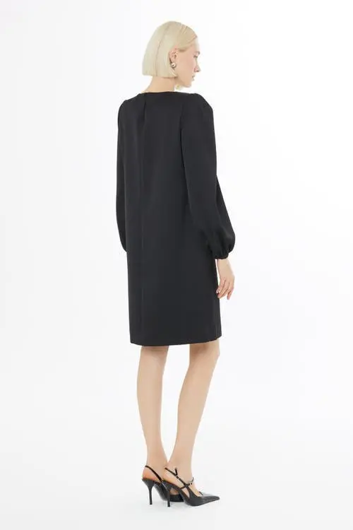 GIZIA Buttoned Maxi Dress With Shoulder Pads