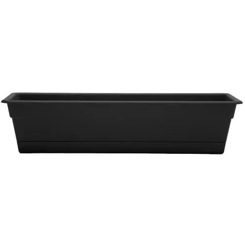 BLOEM 30 Inch Dura Cotta Window Box Planter - Black