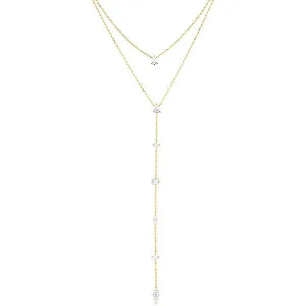 SET & STONES Layered Lariat Necklace - Gold