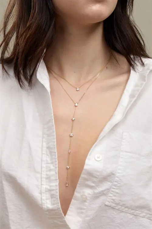 SET & STONES Layered Lariat Necklace