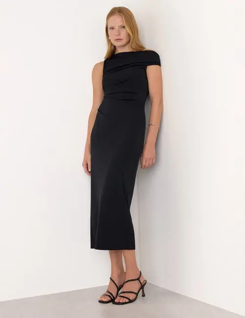Whistles Jersey Crepe Asymmetric Dress